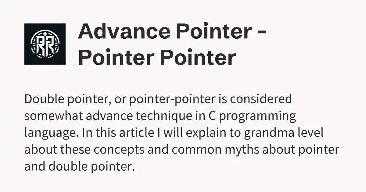 Advance Pointer - Pointer Pointer